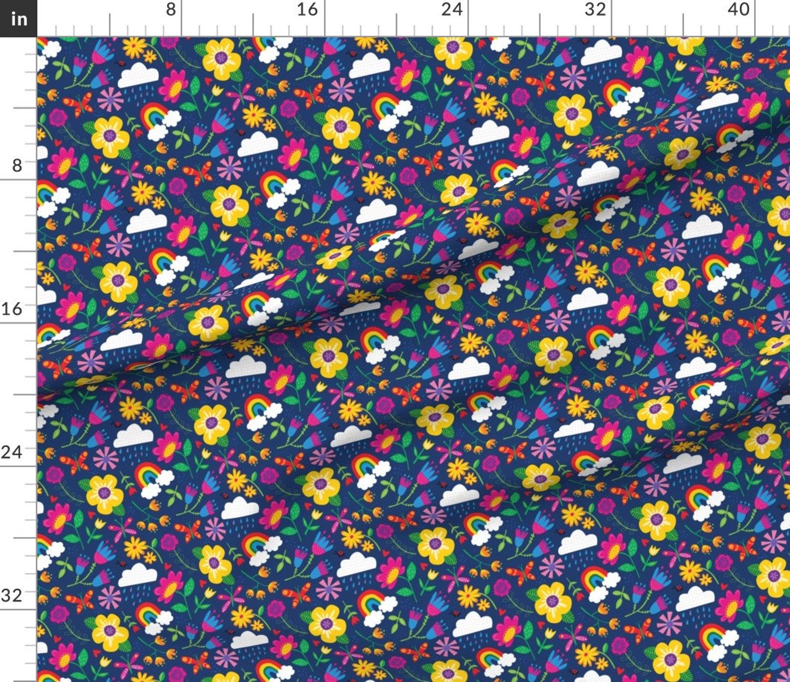 Spring Floral April Showers Fabric April Showers May Flowers | Etsy