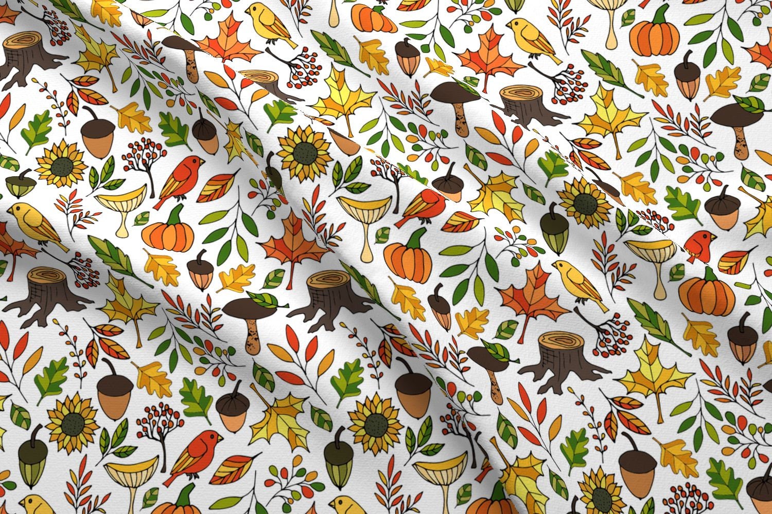 Autumn Woodland Fabric Autumn In The Forest By Juliabadeeva | Etsy