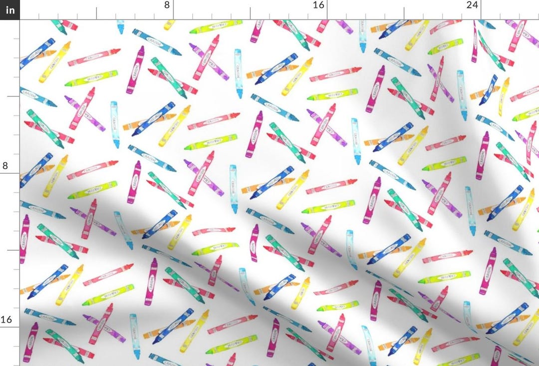 Watercolor Crayon Fabric Crayons Messy by Erinanne Crayons Cotton ...