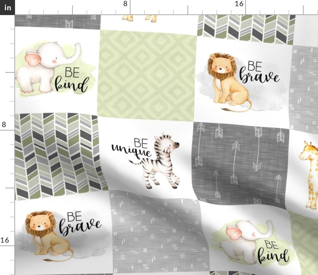 Baby Animals Fabric Safari Cheater Quilt by Longdogcustomdesigns Zoo ...