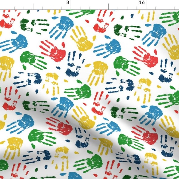 Handprint Fabric - Etsy