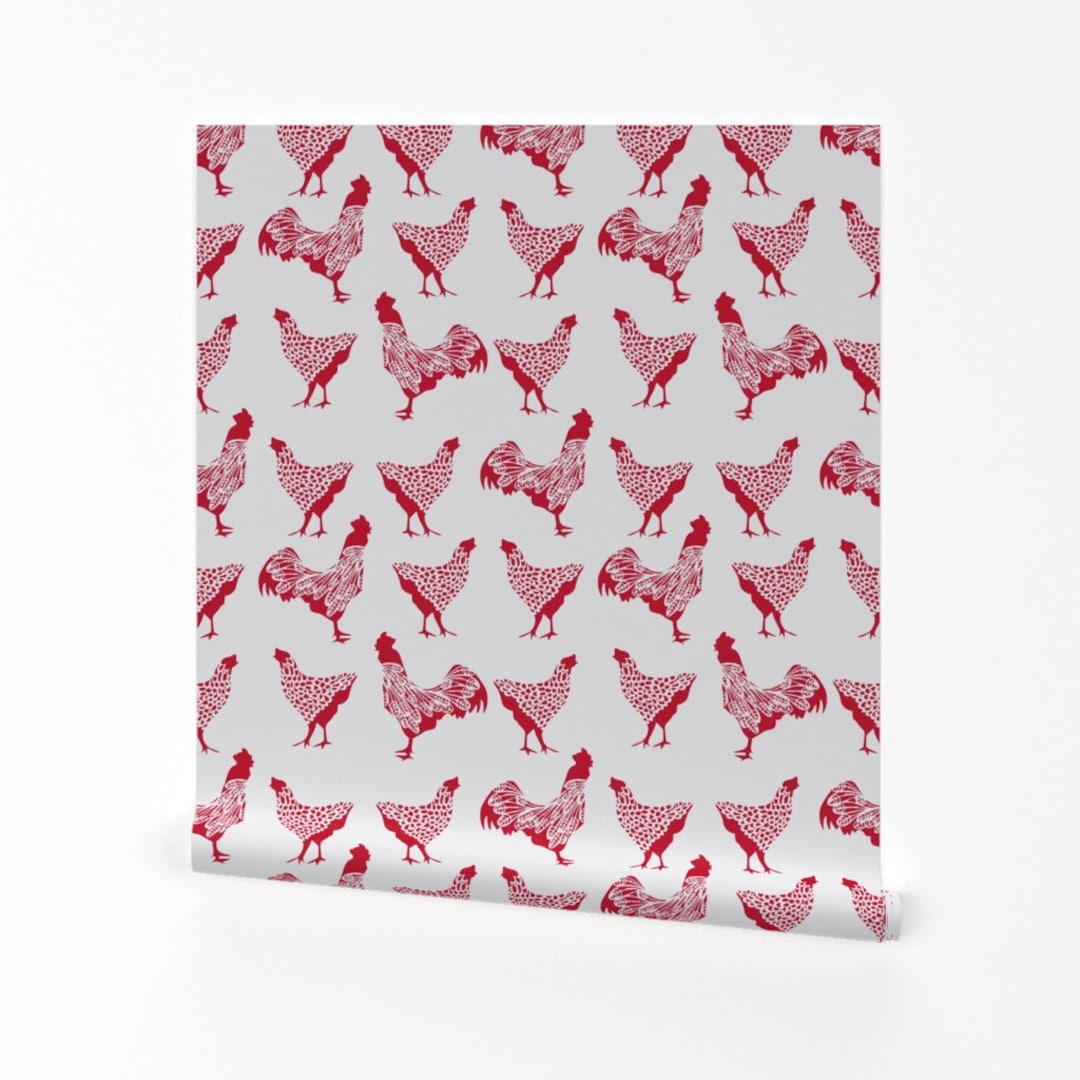 Chicken Wallpaper Chicken Red on White by Thehighfiber Chicken Red ...