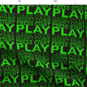 Play Fabric Retro Throwback Black 8-bit Old School Display by ...