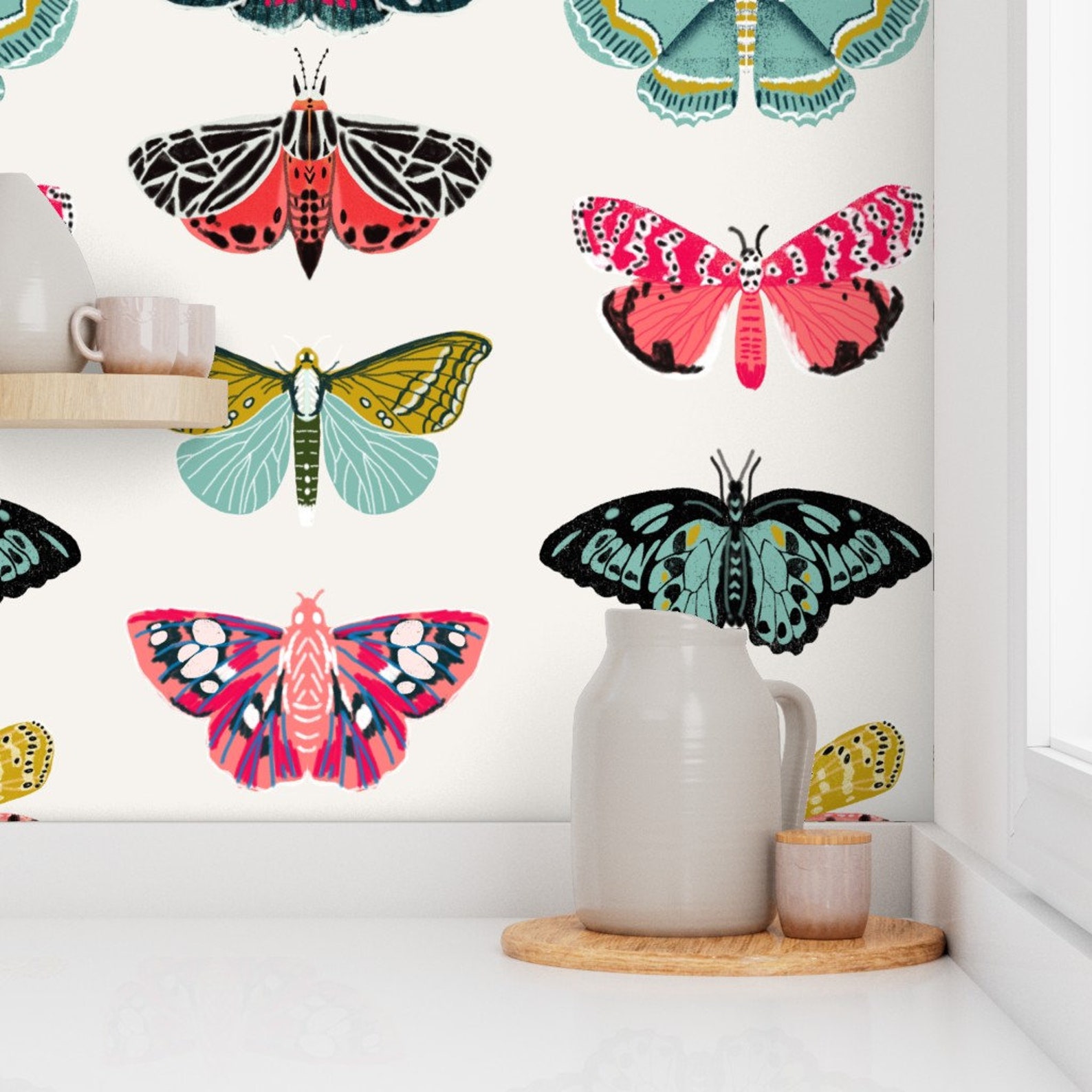 Moth Wallpaper Moths // Butterflies Moth Design by Andrea - Etsy