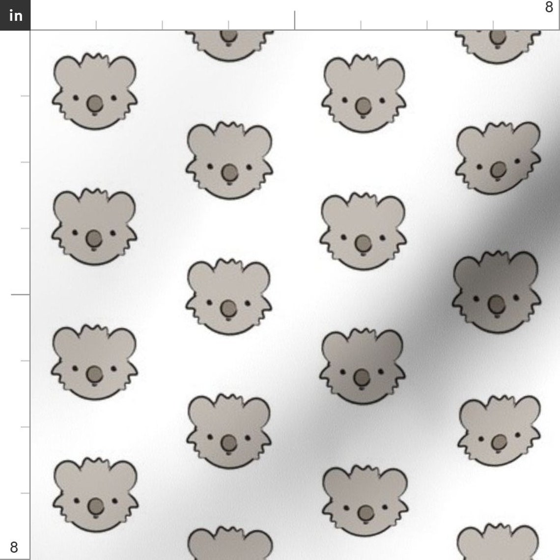 Koala Fabric Koala Bear Pattern by Mintparcel Australian - Etsy