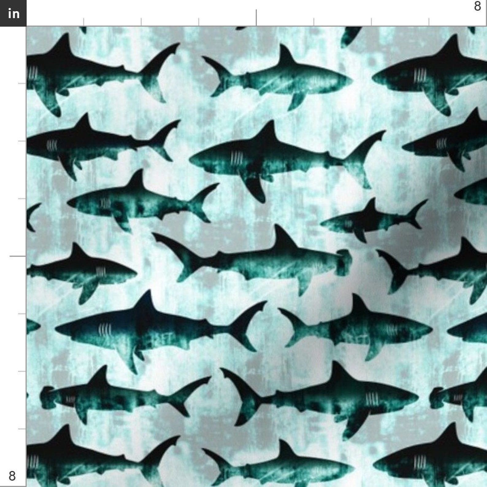 Shark Fabric Sharks Lagoon by Littlearrowdesign Shark - Etsy
