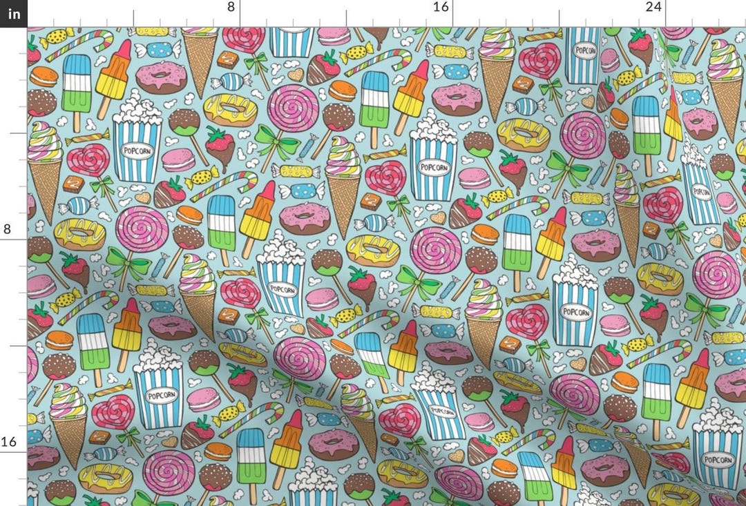 Candy Fabric - Sweets,ice Cream,donuts and Candy by Caja Design - Candy ...