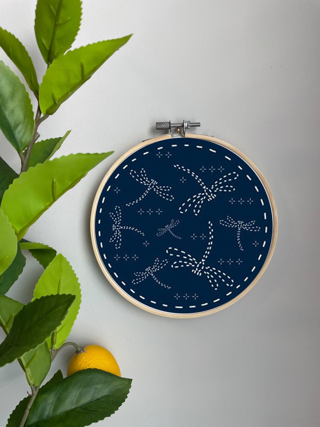 Bugs Embroidery Template on Cotton - Sashiko Dragonflies by Karinadavis ...