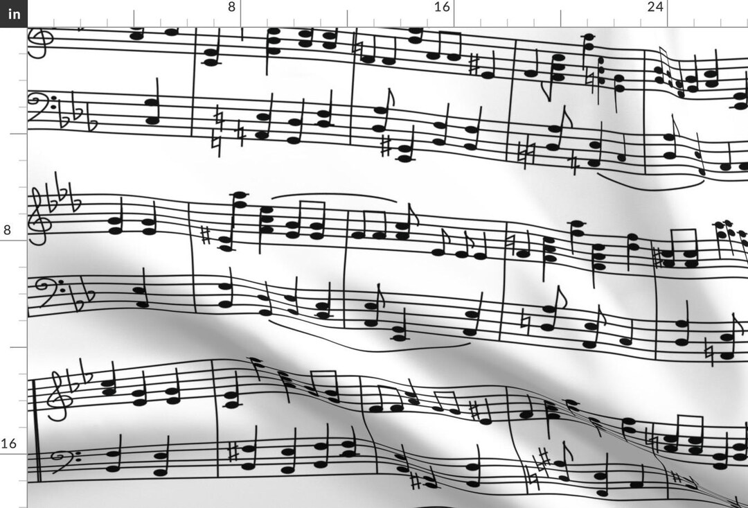Large Scale Music Notes Fabric - Large Scale Sheet Music by ...