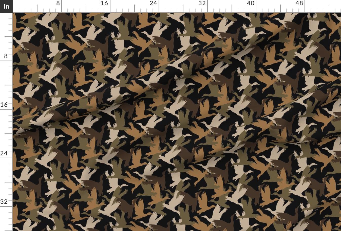 Camoflauge Ducks Fabric - Flying Duck Camo by Paragonstudios - Camo ...