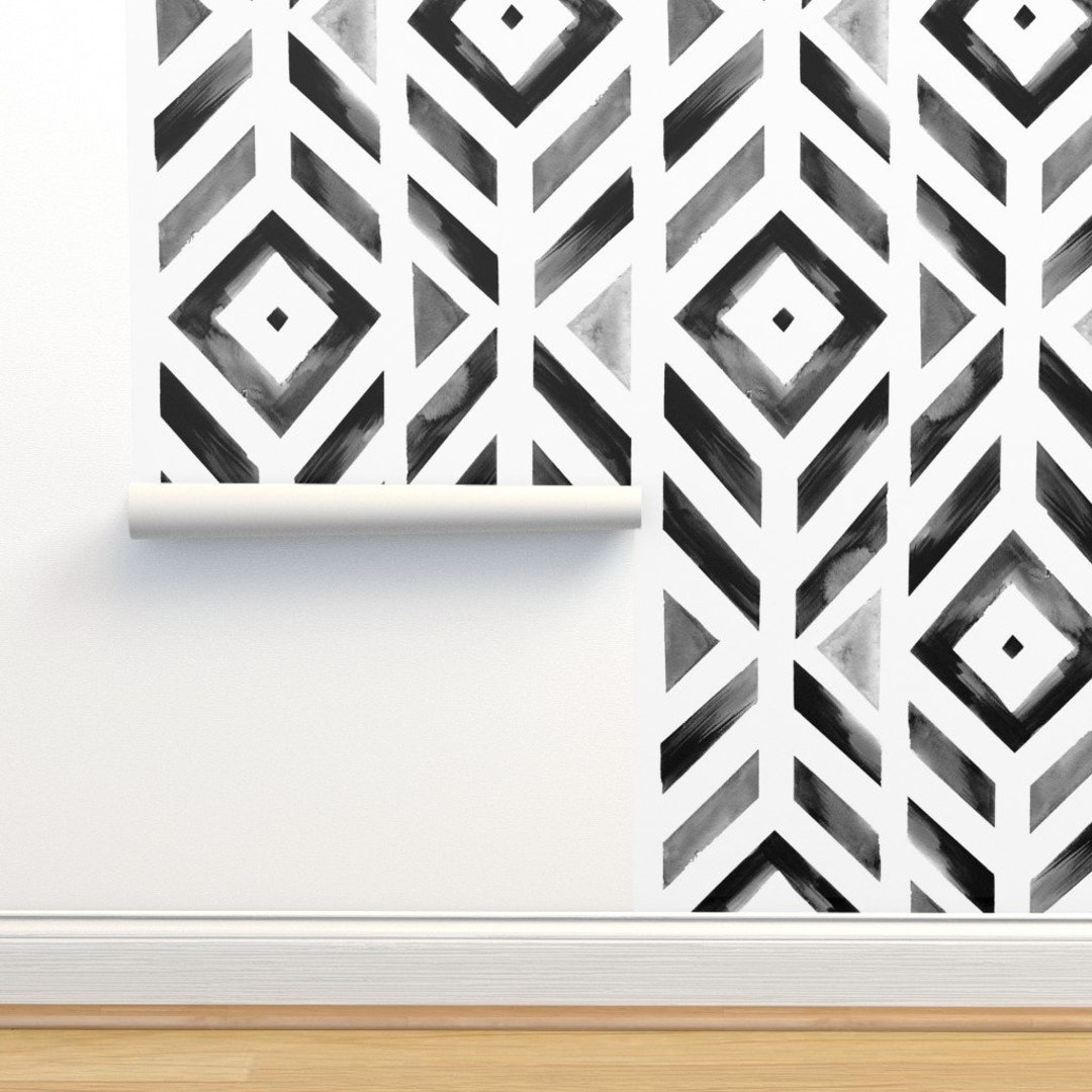 Geo Wallpaper Watercolor Diamond Geo by Crystal Walen - Etsy