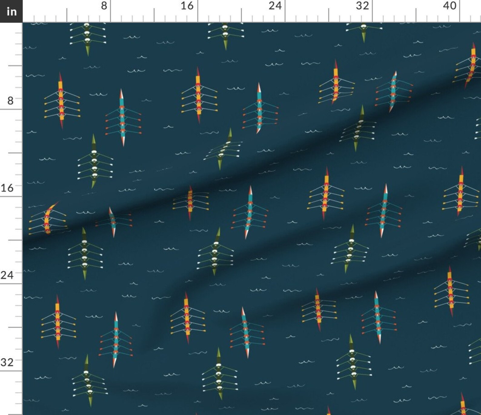 Rowing Fabric Rowing on the Charles River 2 by Agathests - Etsy