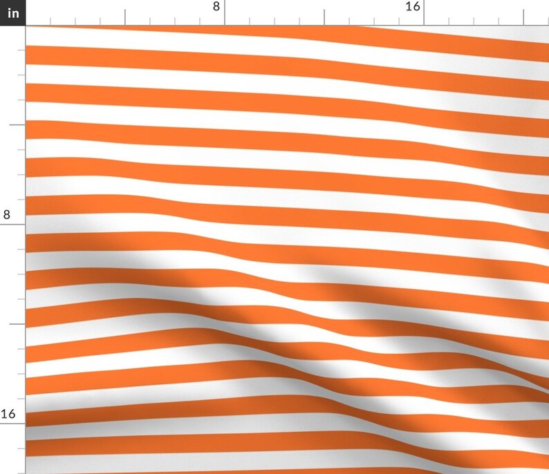 Orange and White Striped Fabric Orange Stripes White Baby | Etsy
