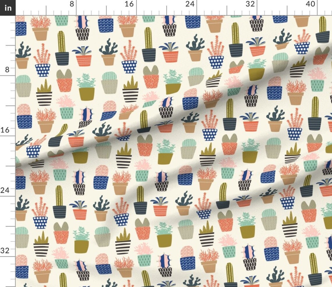 Spoonflower Fabric Succulent Collection Custom Fabric by - Etsy