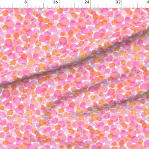 Pink Dots Fabric Garden Party Dots Large by Garden_girl_studio Bright ...