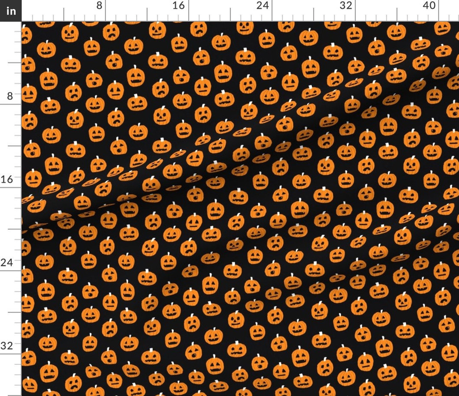 Pumpkin Fabric Pumpkin Halloween Cute Fabric | Etsy
