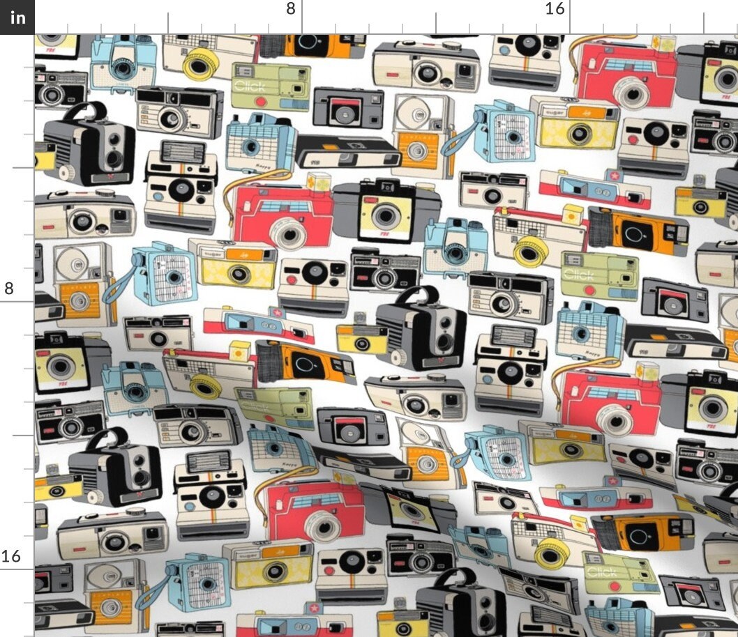 Retro Camera Fabric Make It Snappy by Pennycandy Vintage | Etsy