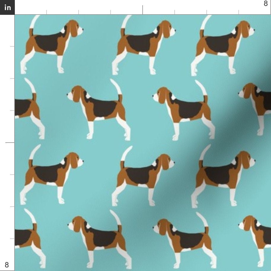 Beagle Fabric Beagles Pet Dog Dogs Beagle Pets Blue Classic - Etsy