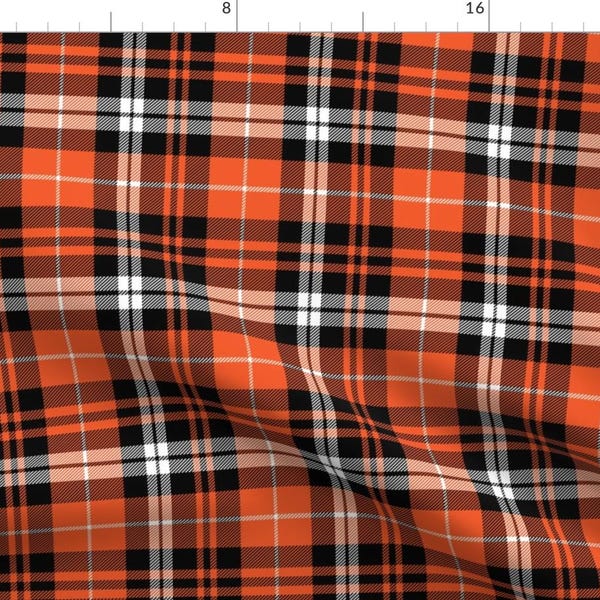 Orange Plaid Fabric - Etsy