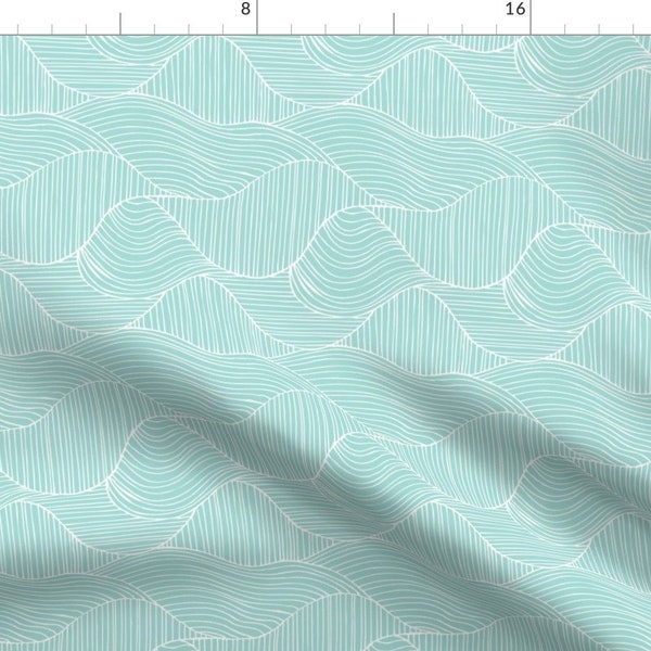 Aqua Striped Fabric - Etsy
