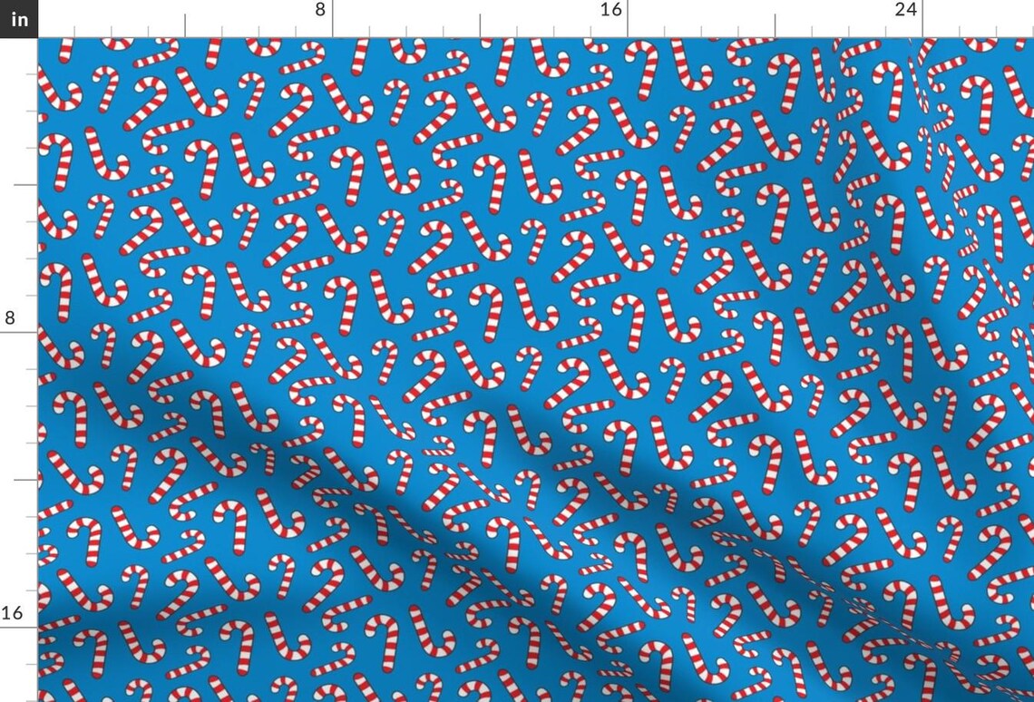 Candy Cane Fabric - Christmas Candy Cane Cute Holiday Pattern by Khaus ...