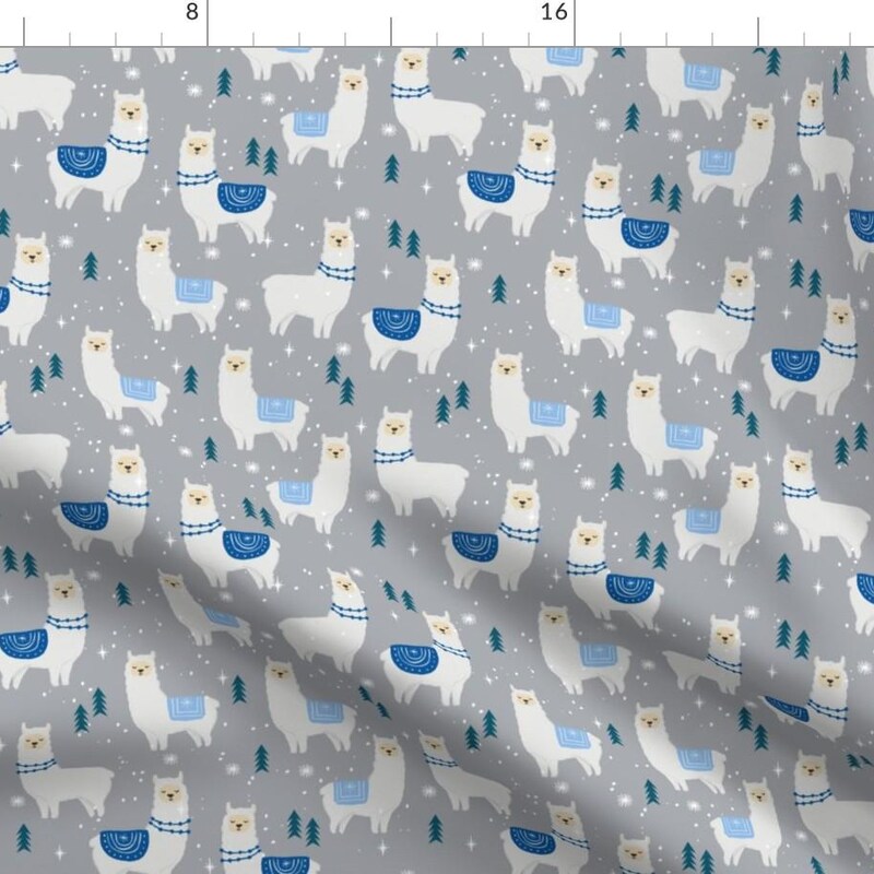 Alpaca Fabric Blue - Etsy