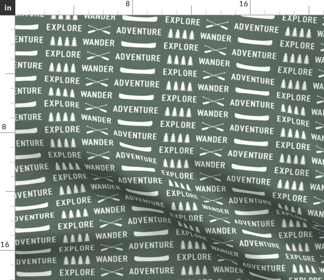 Camping Adventure Fabric Explore Wander Adventure on Terrain - Etsy
