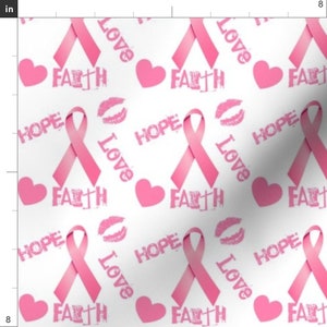 Breast Cancer Fabric Love Faith Hope by Christy Leigh Breast Cancer ...