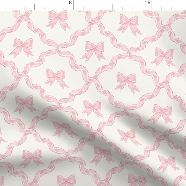 Pink Bow Fabric - Etsy