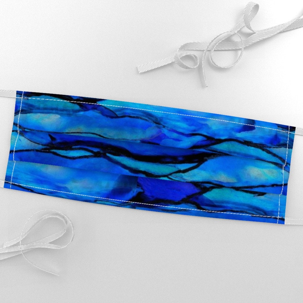 Ocean Ripple Fabric Ocean Ripple by Poetryqn Watercolor | Etsy