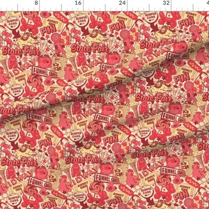 State Fair Fabric Retro Red State Fair by Mariafaithgarcia Carnival Fun ...