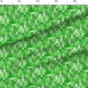 Green Pixels Fabric - Pixel Party / Green by Willowlanetextiles - Green ...