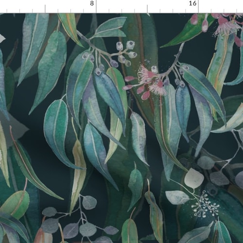 Extra Large Scale Botanical Fabric Moody Tropical Dark by - Etsy