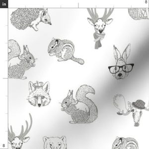 Hipster Woodland Animals Fabric Woodland Animals by Hipkiddesigns ...