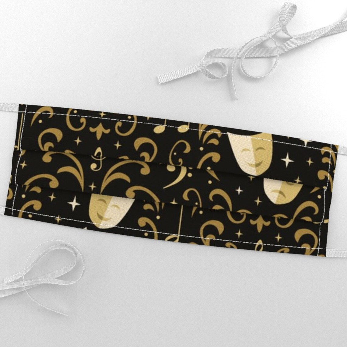 Tragedy and Comedy Fabric Theater Damask by Robyriker - Etsy