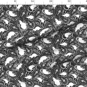 Rat Fabric Paisley Power Medium White Rat Print by | Etsy