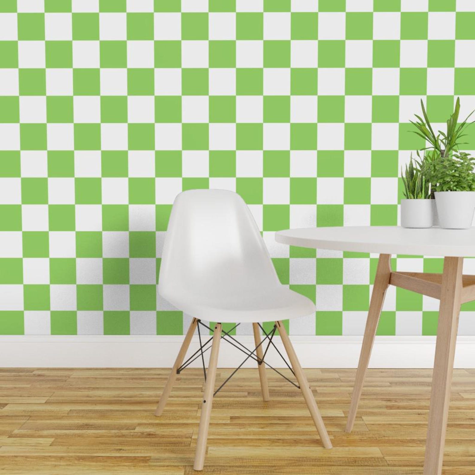 80s Checkered Removable Peel and Stick Wallpaper - Lime Green Neon ...