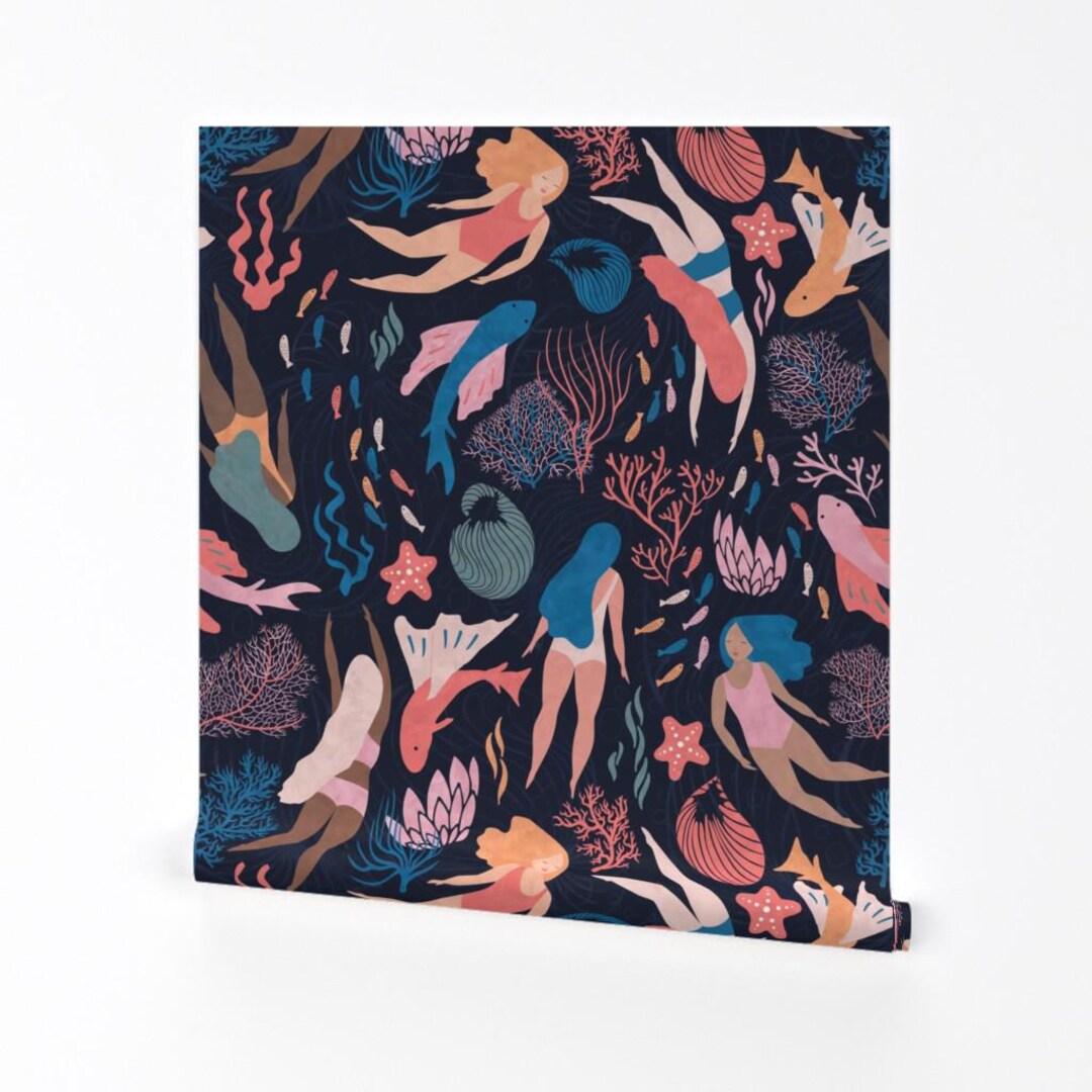 Swimming Wallpaper - Almost Mermaid in Dark by Lidiebug - Water Ocean ...