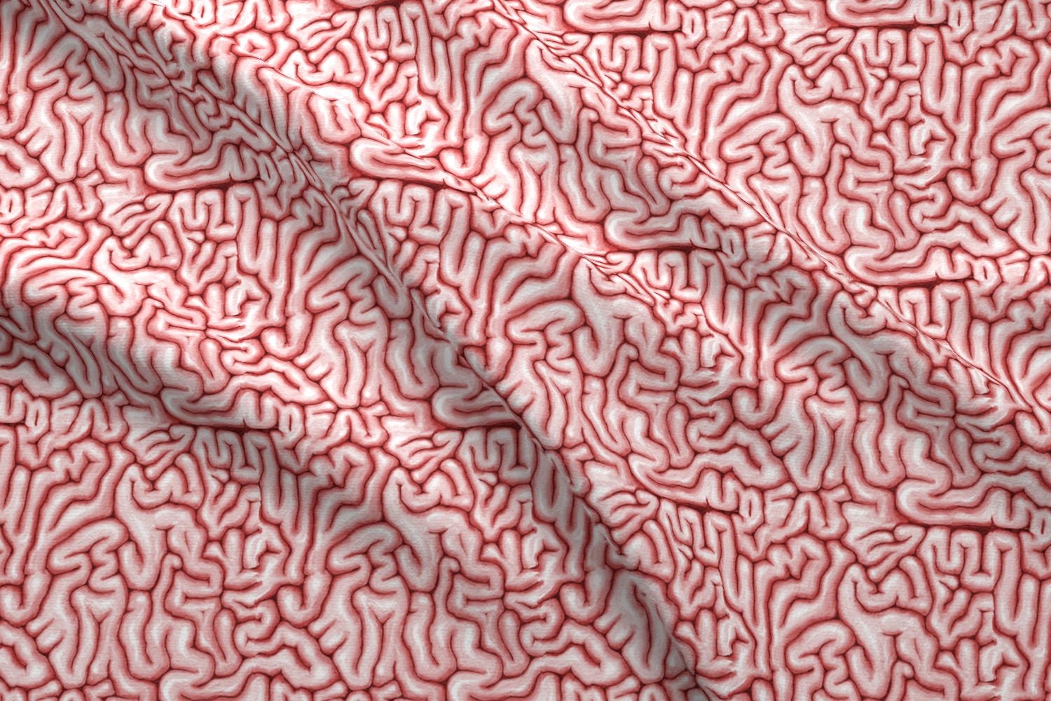 Brain Fabric High Contrast Brains By Sufficiency Anatomy | Etsy