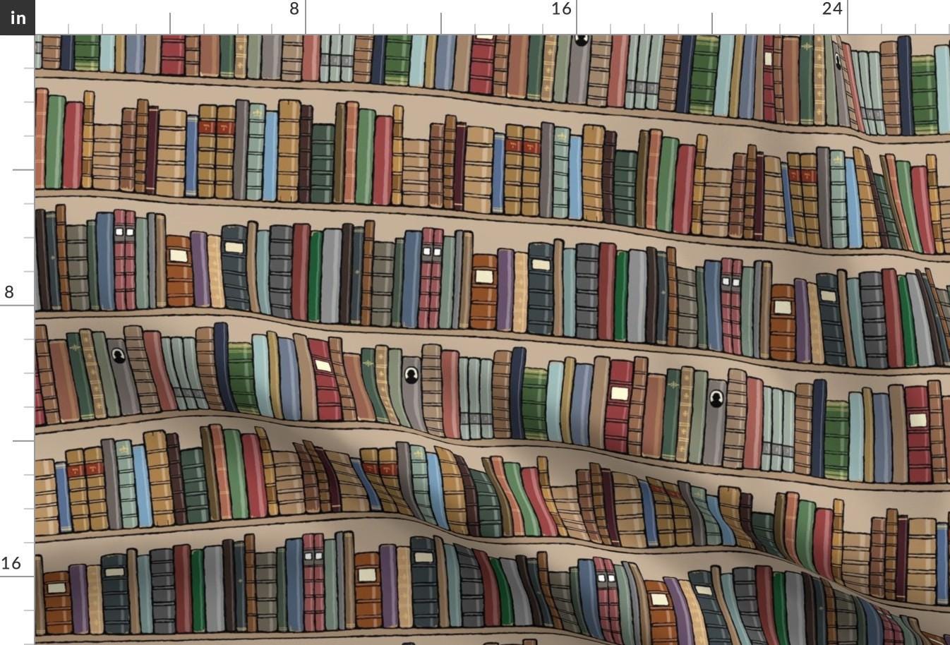 Library Fabric - Old Book Smell Not Included by Doodleandhoob - Vintage ...