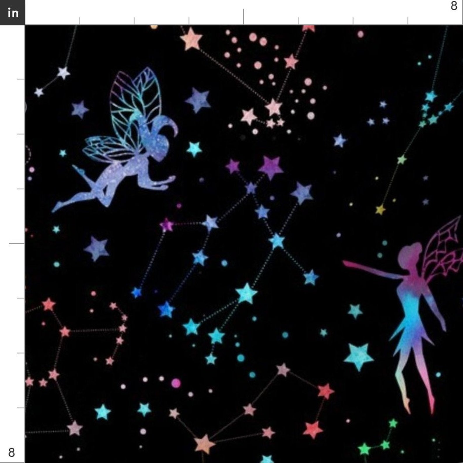 Watercolor Space Fairies Fabric Watercolor Space Fairies by - Etsy