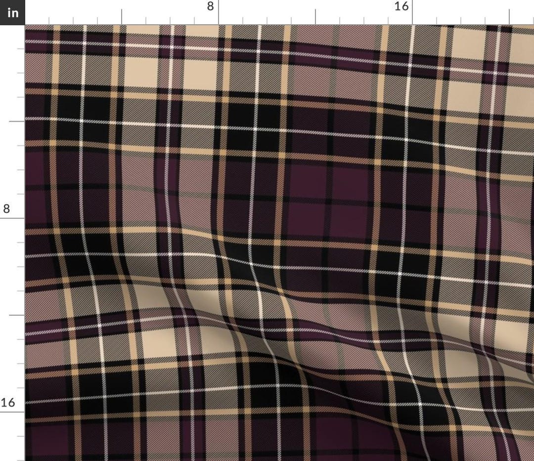 Dark Plum Tartan Fabric Plum Plaid by Misentangledvision Classic ...