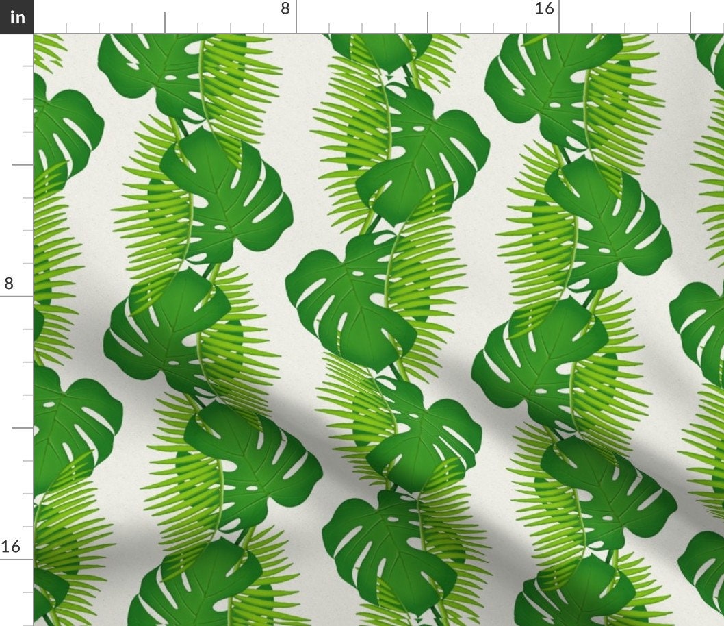 Tropical Monstera Fabric Tropical Leaves 1 by J9design - Etsy