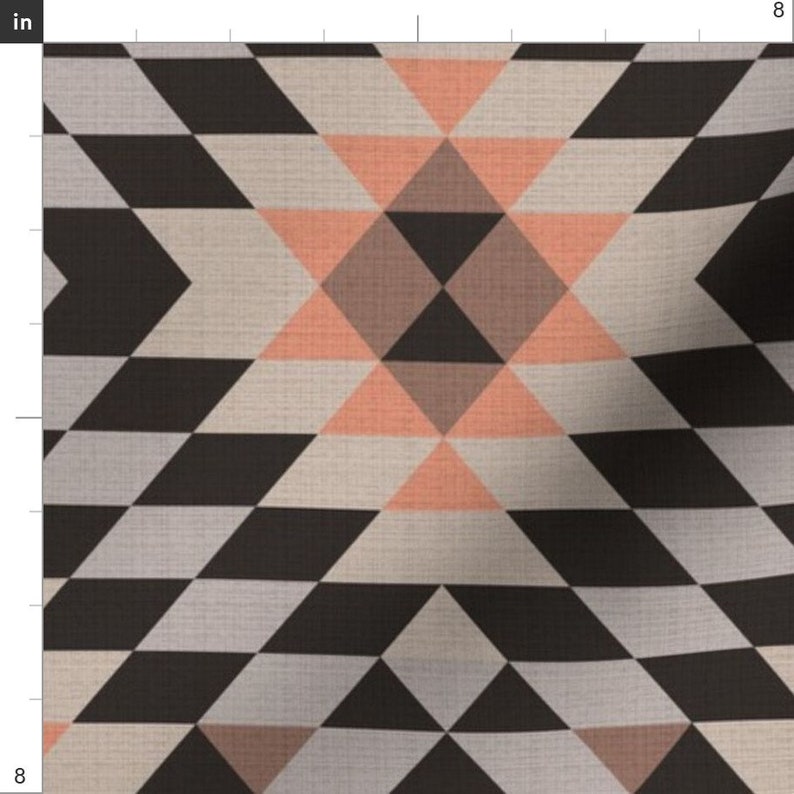 Modernism Geometric Pattern Triangles Fabric Southwest - Etsy