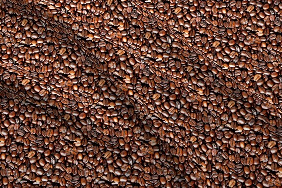 Coffee Beans Fabric Coffee Beans By Punqd Designs Coffee | Etsy