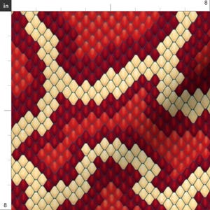 Python Pattern Fabric - Fiery Python by Willowbirdstudio - Python Red ...