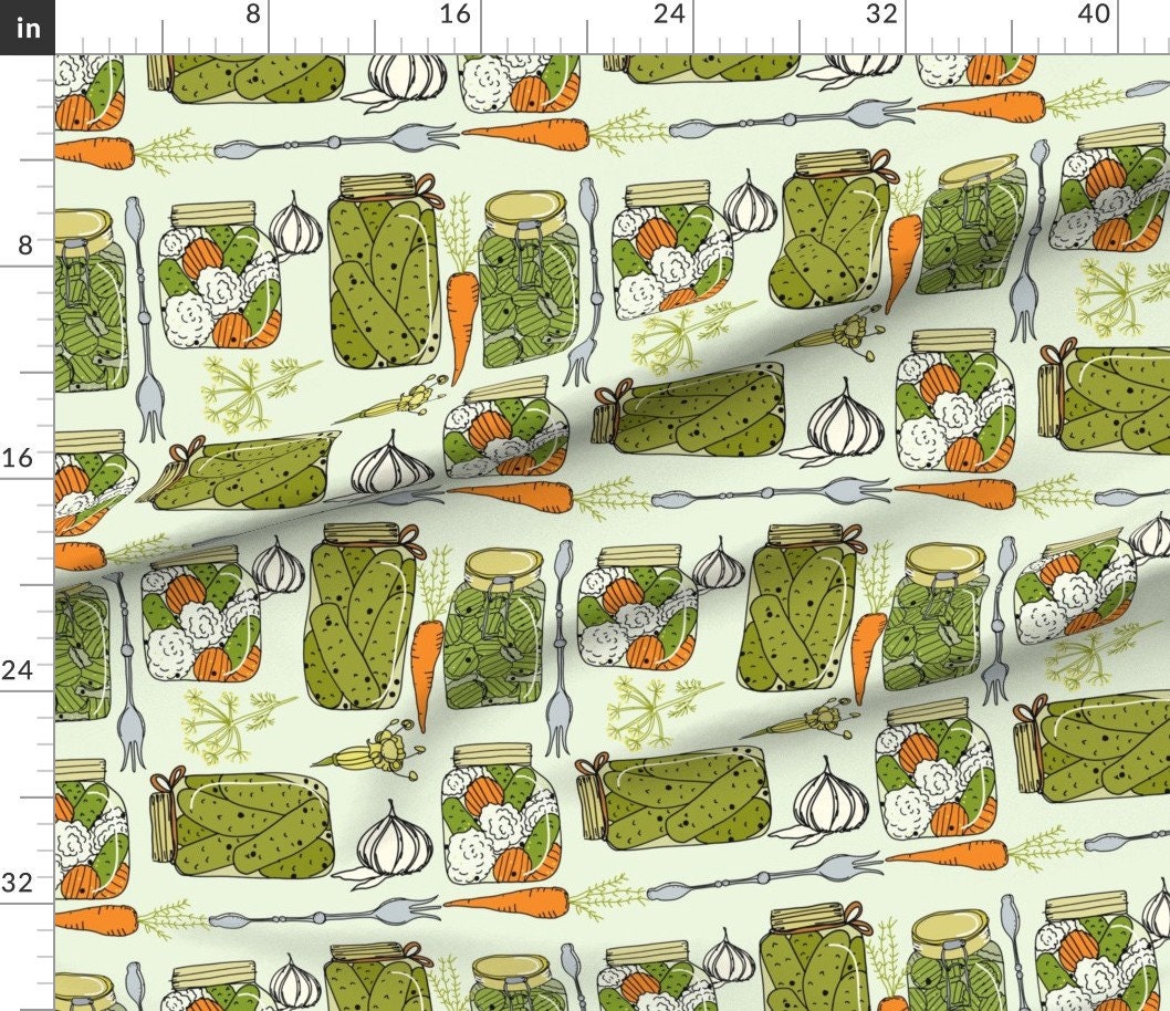 Pickles Fabric Pickle This by Cathleenbronsky Pickle Mason | Etsy