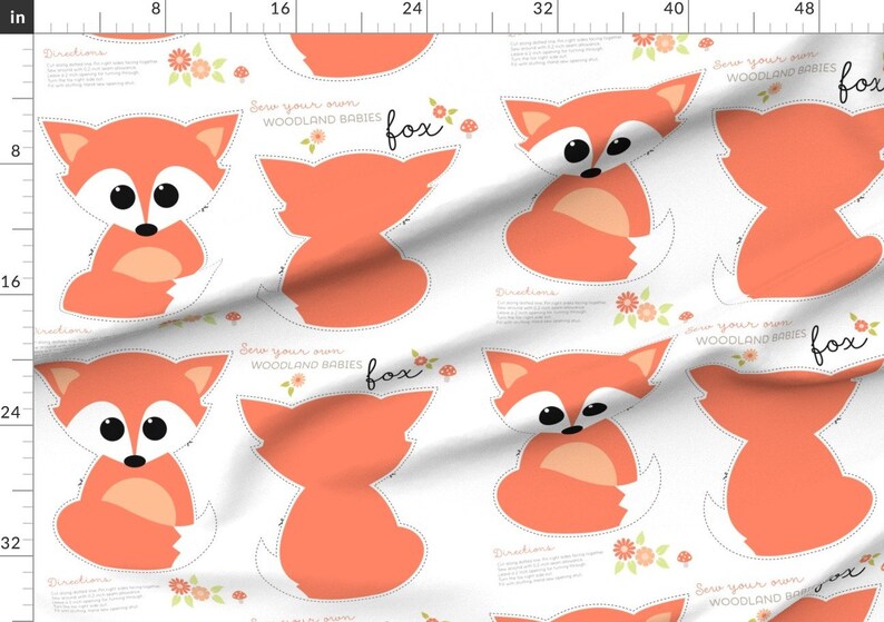 Cut and Sew Fox Fabric Sew Your Own Baby Fox By | Etsy