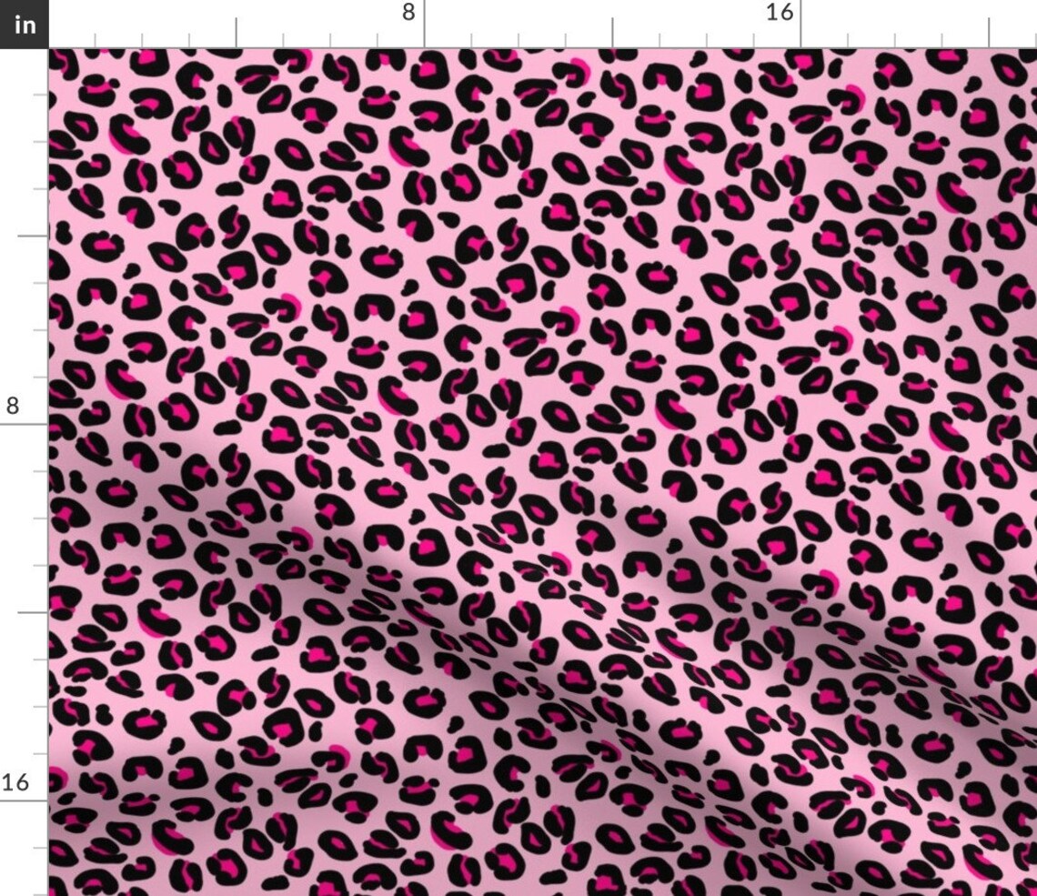 Leopard Spots Fabric Leopard Spots Pink by Paper and Frill - Etsy