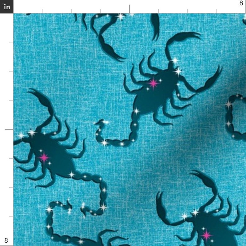 Scorpion Star Fabric the Scorpion Creeps Across the Night - Etsy
